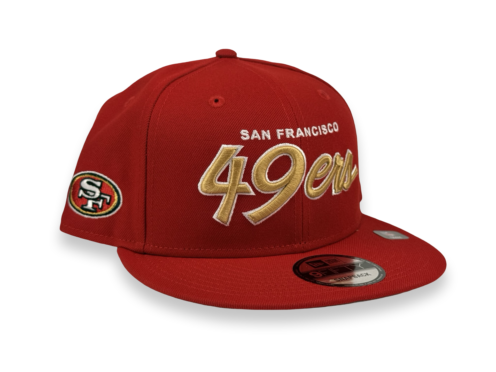 San Francisco 49ers Script New Era Cap 9FIFTY Snapback Hat Red – Cap House